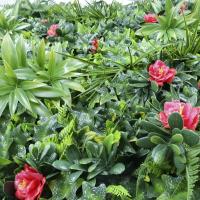 China Wooden Frame Artificial Green Wall Panel 42cm Waterproof PE PP for Indoor Decoration for sale