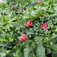 China Wooden Frame Artificial Green Wall Panel 42cm Waterproof PE PP for Indoor Decoration for sale