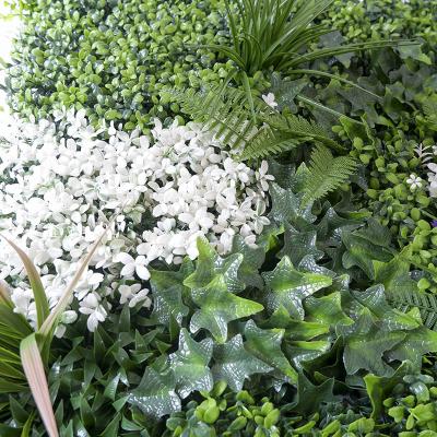 China Waterproof 42cm Artificial Vertical Garden Wall Panel Faux Grass Landscaping Decoration for sale