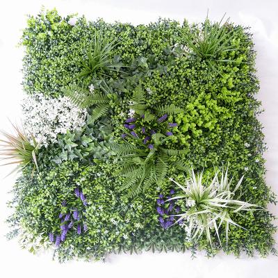 China Anti UV Plastic Artificial Green Wall Hedge Boxwood Panels 20mm 45mm Pile Height for Decoration for sale