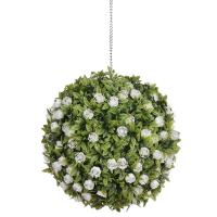 China 42cm PE PP Artificial Plant Topiary Ball Faux Boxwood Decorative Balls Waterproof Custom Color for sale