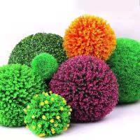 China Artificial Green Topiary Ball 35-42cm Diameter PE PP Custom Color for Indoor Outdoor Decoration for sale