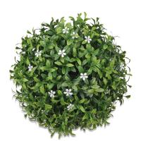 China Artificial Plant Ball 42cm Diameter UV Resistant PE PP Faux Grass Ball for Garden Balcony Decoration for sale