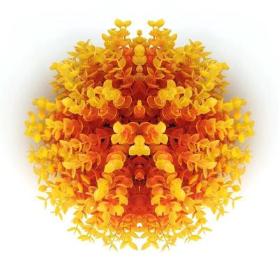 China Artificial Topiary Flower Balls 35-42cm Diameter PE PP Plastic Decorative Plant Balls for sale