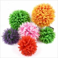 China PE PP Artificial Round Boxwood Ball 35-42cm Diameter Custom Color for Landscaping for sale