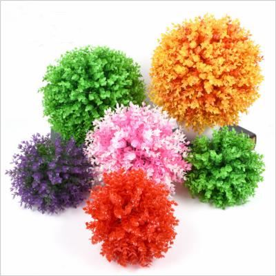 China PE PP Artificial Round Boxwood Ball 35-42cm Diameter Custom Color for Landscaping for sale