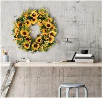 China Artificial Plant Wall Panels Faux Eucalyptus 35-42cm Diameter Customizable Green for sale