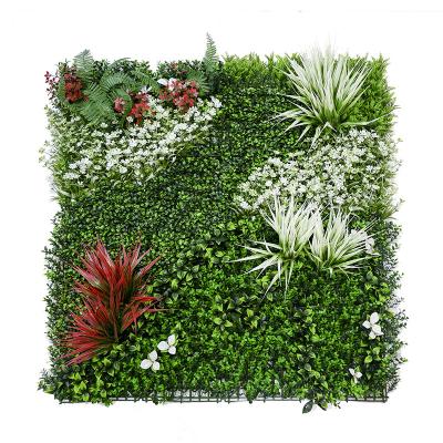 China Vertical Backdrop Panel Plastic Plant Artificial Hedge Fence Green Wall For Decoration for sale