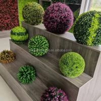 China Artificial Plant Wall Panels 42cm Diameter PE PP Decorative Flower Ball for Landscaping Hotel Garden for sale