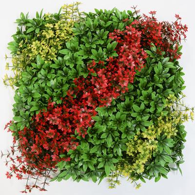 China Customized Decorative Artificial Green Walls Plant Panel 20mm Plastic Foliage For Hedge for sale
