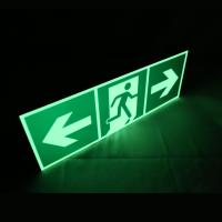 China Rectangle Subway Photoluminescent Signage Fire Evacuation Door Signs for sale