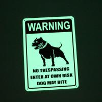 China Yards Warning Photoluminescent Safety Products Aluminum Beware Of Dog Symbol for sale