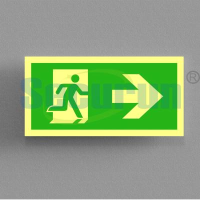 China Custom Aluminum Photoluminescent Safety Exit Sign for Hotel Evacuation for sale
