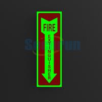 China Rectangle Aluminum Safety Photoluminescent Fire Extinguisher Sign Glow In The Dark for sale