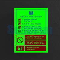 China Photoluminescent Simultaneous Evacuation Printable Fire Action Notice Sign for sale
