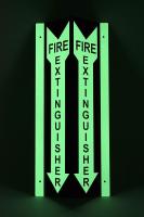 China Aluminum Folded Photoluminescent Fire Signs Extinguisher Down Arrow Glow In The Dark for sale