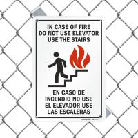 China Laminated Aluminum Fire Exit Staircase Signage Do No Use Elevator Safety Warning for sale