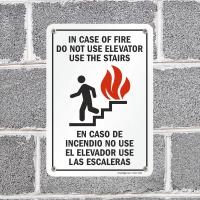 China Laminated Aluminum Fire Exit Staircase Signage Do No Use Elevator Safety Warning for sale