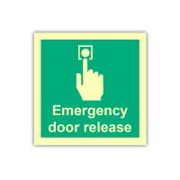 China ODM Warning PVC Photoluminescent Fire Signs Emergency Door Release Sign for sale
