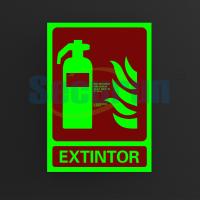 China Custom Aluminum Photoluminescent Fire Signs For Extinguisher for sale