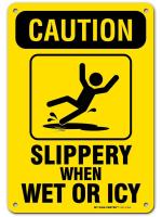 China Aluminum Photoluminescent Safety Products Caution Slippery Signs for Wet Icy Floor for sale