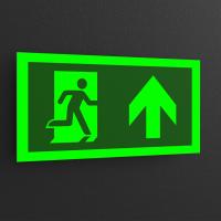 China UV Printing Photoluminescent Safety Exit Sign Running Man rectangle for Hospital for sale