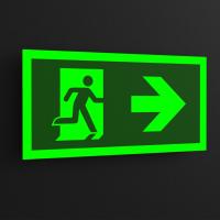 China Self Luminous Emergency Photoluminescent Exit Signs Code Custom for sale