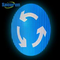 China Reflective Lanes Road Roundabout Ahead Sign Aluminum OEM for sale