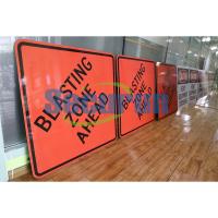 China ISO9001 Diamond Shape Blasting Zone Ahead Signage For Temporary Traffic Control for sale