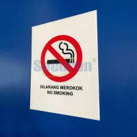 China White Acrylic Photoluminescent Signs Signs No Smoking Symbol For Rounded Corners for sale