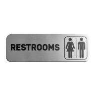 China Brushed Aluminum Custom Reflective Sign Unisex Restroom Symbol for sale