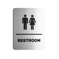 China Restroom Metal Toilet Sign Plate Stainless Steel Bathroom Signs ODM for sale