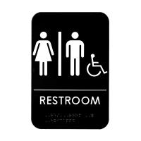 China Adhesive Braille Unisex Restroom Symbol Sign For Bathroom for sale