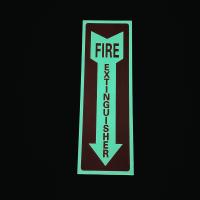 China 10*30 Mm Photoluminescent Plastic Safety Extinguisher Sign Glow In The Dark for sale