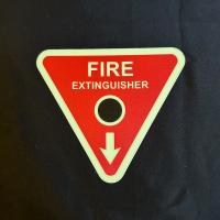 China Photoluminescent Fire Extinguisher Signs With Down Arrow Glow In The Dark for sale