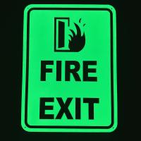 China 280*380 mm Aluminum Weatherproof Fire Exit Safety Sign Glow In The Dark for sale