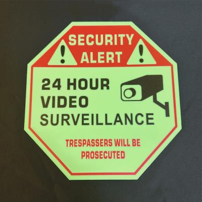China 1mm Thickness Photoluminescent Security Alert Signs Glow In The Dark for sale