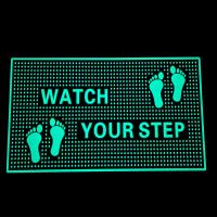 China Aluminum Photoluminescent Signage Silk Screen / UV Printing Watch Your Step Sign for sale