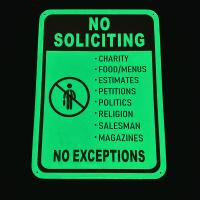 China Light-Emitting Photoluminescent No Soliciting Signage For Indoor / Outdoor for sale