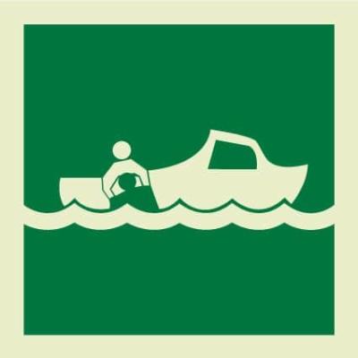 China Silk Screen / UV Printing Photoluminescent Signage In Yellow-Green Color For Vessel Safety for sale