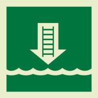 China Silk Screen / UV Printing Photoluminescent Signage In Yellow-Green Color For Vessel Safety for sale