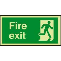 China Customized Green Photoluminescent Safety Exit Sign Glow In The Dark for sale