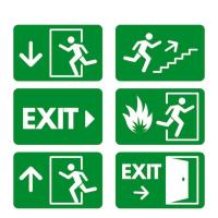 China Rectangle Photoluminescent Safety Exit Sign For Office Buildings for sale