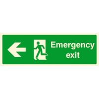 China Rectangle Photoluminescent Safety Exit Sign Durable And Glow In The Dark for sale