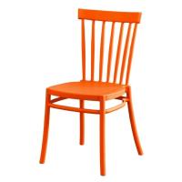 China Nordic Style Plastic Dining Chairs in Red Pink Orange for sale