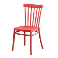 China Nordic Style Plastic Dining Chairs in Red Pink Orange for sale