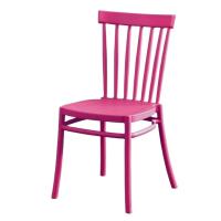 China Nordic Style Plastic Dining Chairs in Red Pink Orange for sale