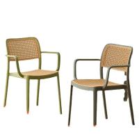 China Contemporary Plastic Rattan Dining Chair with Optional Armrest for sale