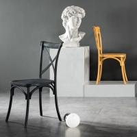 China Modern PP Plastic Dining Chair X Cross Back Stackable Custom Colors for sale