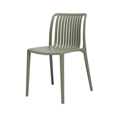 China Modern Olive PP Plastic Dining Chair with L-Shape Design for sale